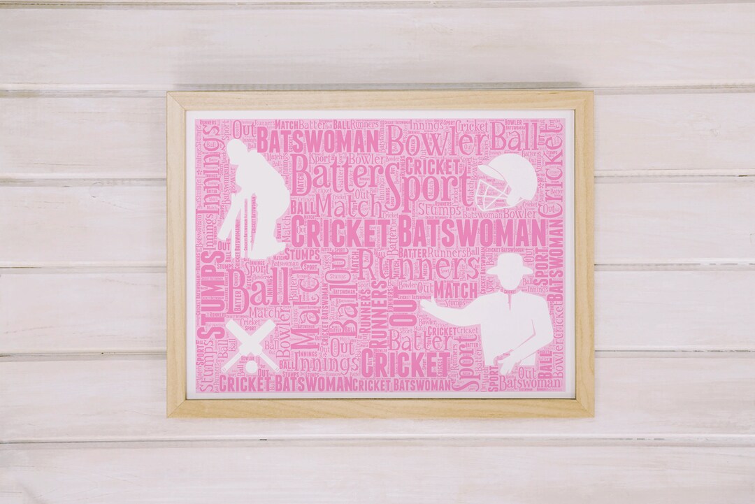 Personalised Cricket Print, Cricket Player Gift Word Art, Bowler ...