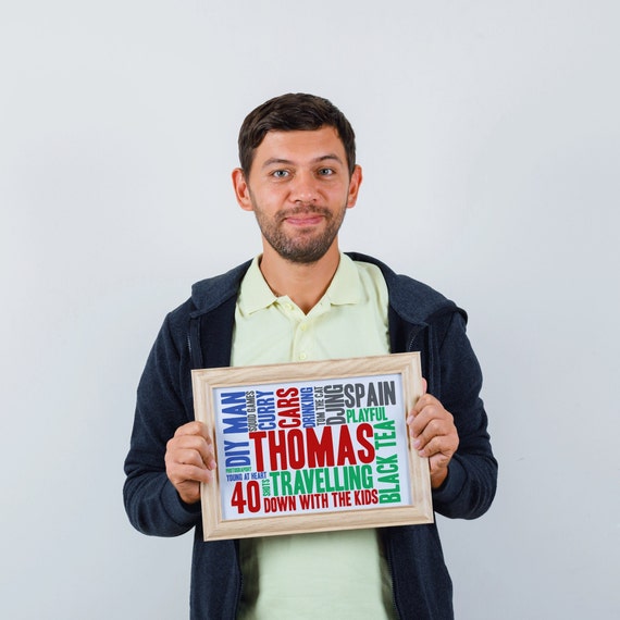 Framed Personalised Word Art Poster Word Block Word Art - Etsy