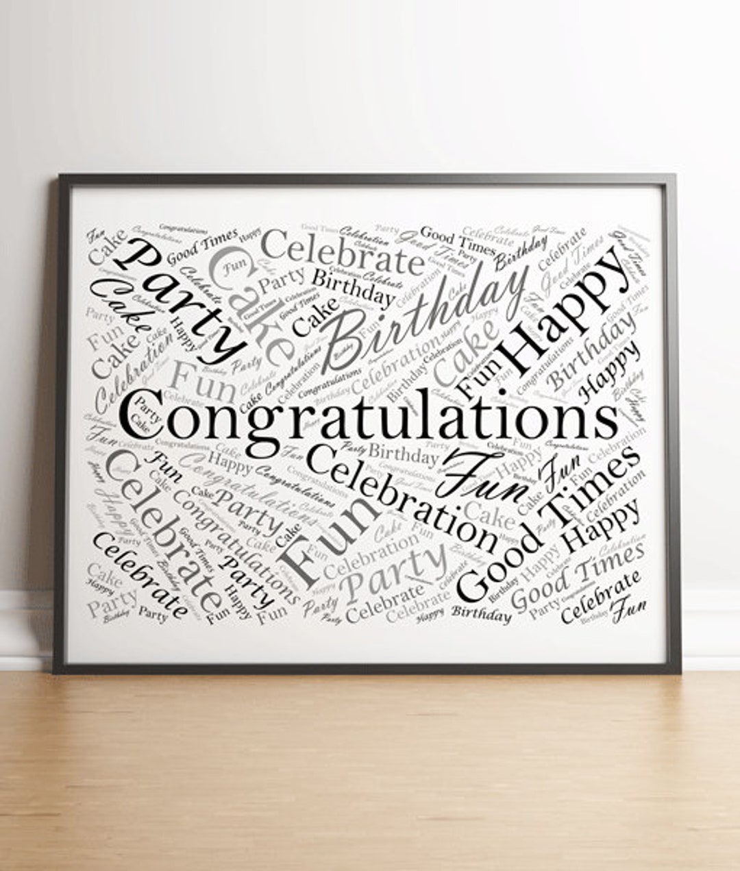 Personalised Framed Word Art Print Rectangle Design Word Art Gift ...