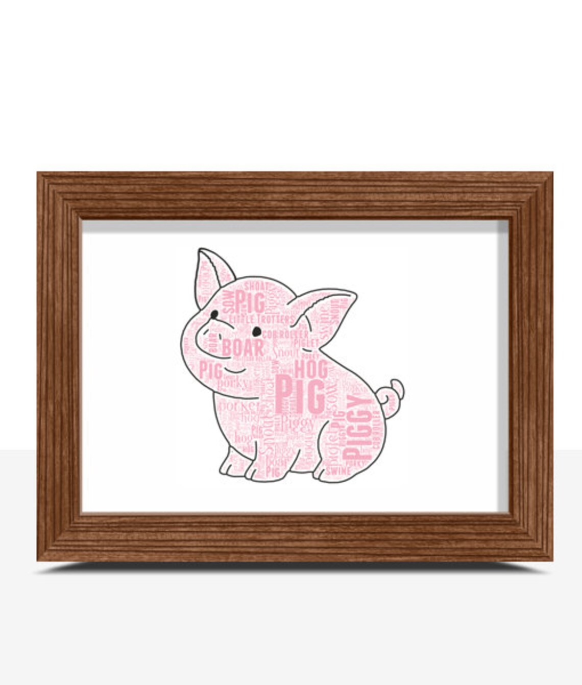 Personalised Pig Word Art Custom Gift for Nursery Baby | Etsy UK