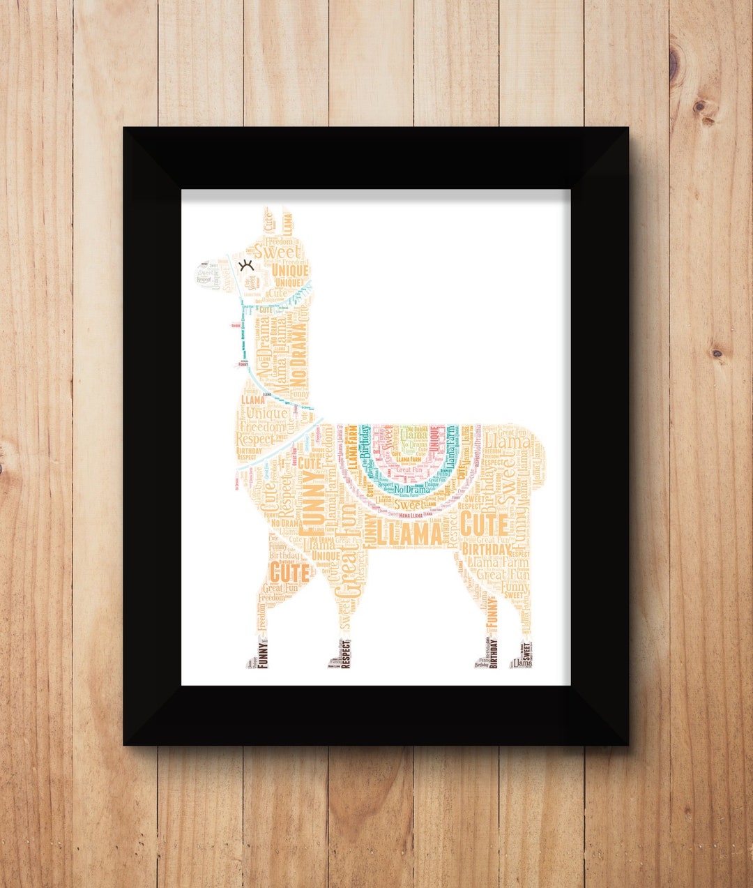 Personalised Llama Gift | Llama Word Art Print Gift for Llama Lover ...