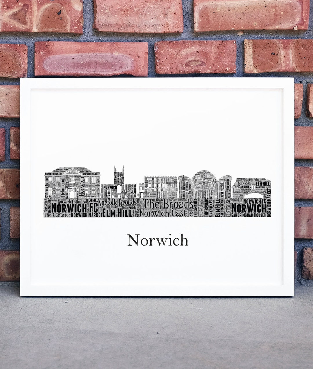 Personalised Norwich Skyline Word Art Poster | Norwich Poster | Norwich ...