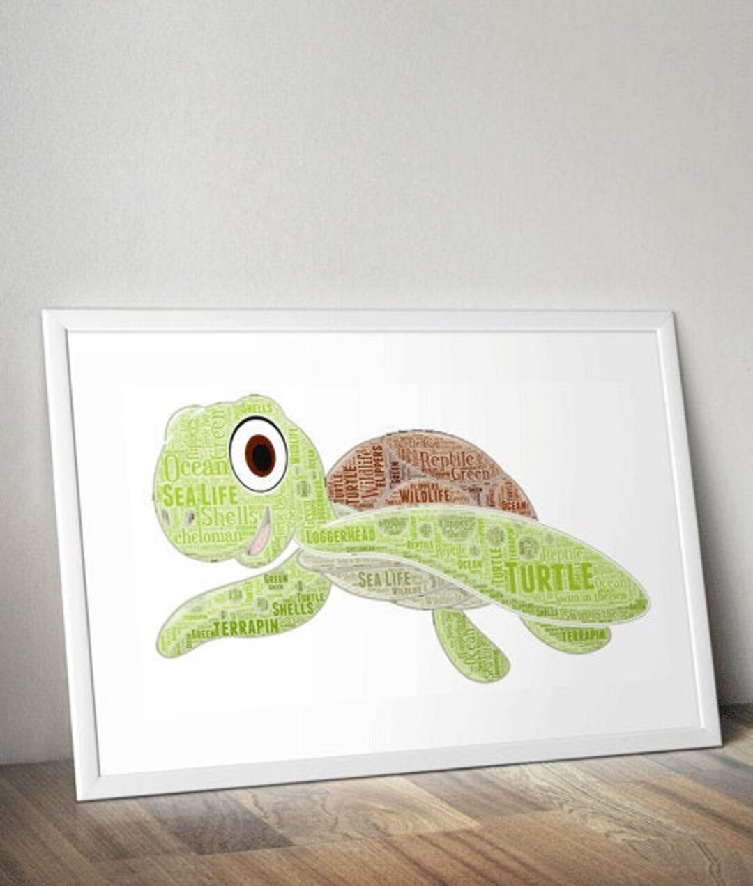 Turtle Gift Personalised Turtle Word Art Turtle Art Turtle cloud custom ...