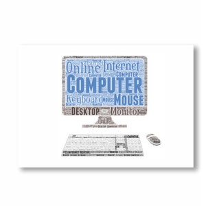 Computer Word Art Gift, Personalised Word Art Computer Gift, IT Gift ...