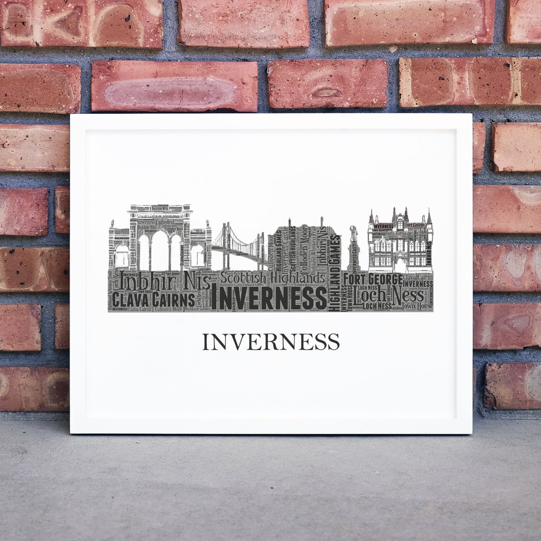 Inverness Skyline Art |inverness City Map | Inverness Map Poster ...