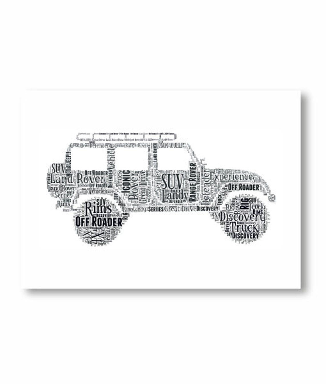 Personalise Land Rover Print Jeep Word Art Gift Personalised | Etsy