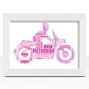 Personalised Motorbike Word Art Biker Word Art Print Motorcycle Home ...