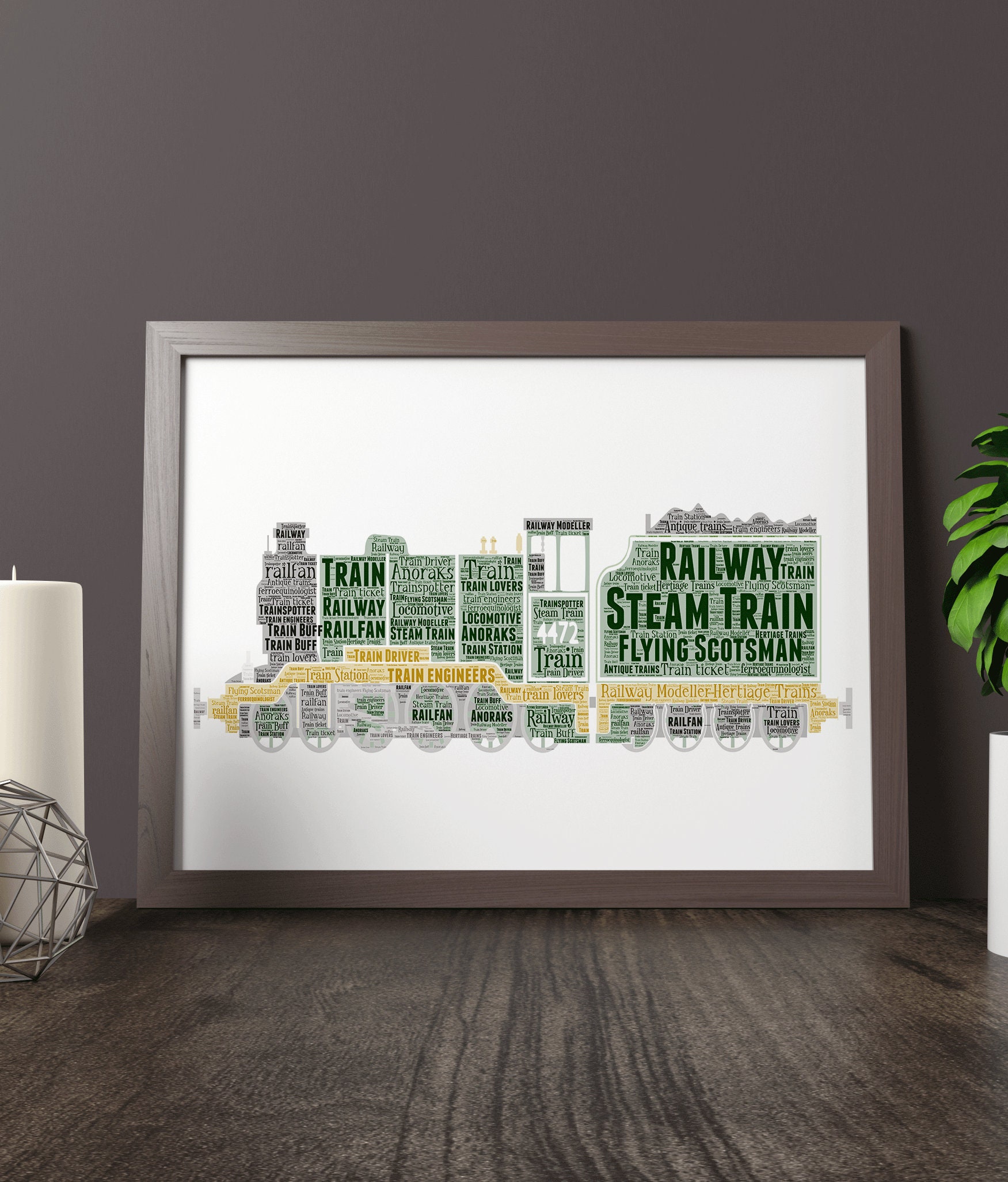 Steam Train Gift Word Art, Flying Scotsman Poster, Train Lovers Gift ...