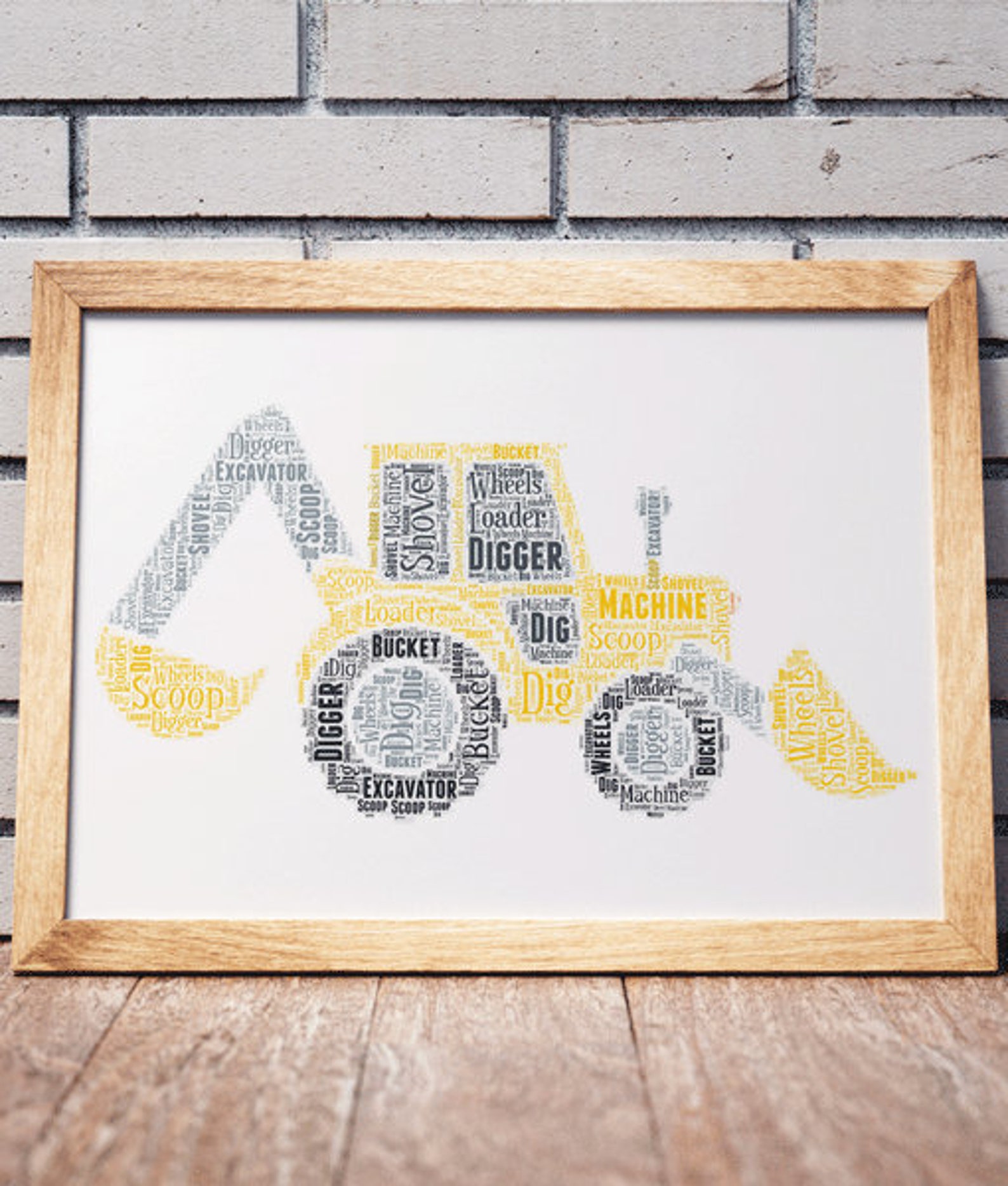 Digger Print, Builder Gift Word Art Gift, Gift Word Art, Birthday ...