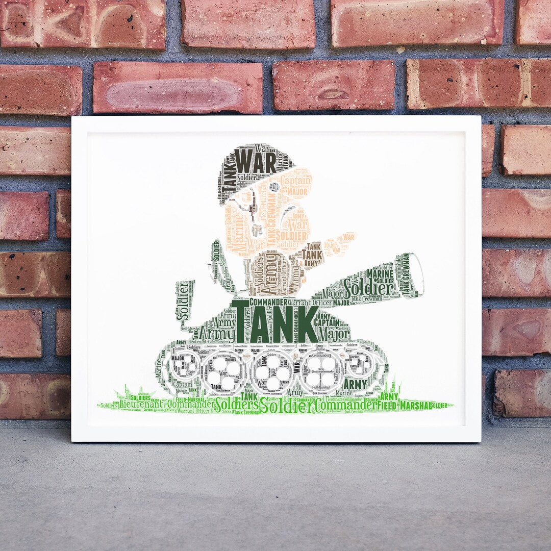 Personalised Tank Crew Gift | Tank Word Art Print | Army Passing Out ...