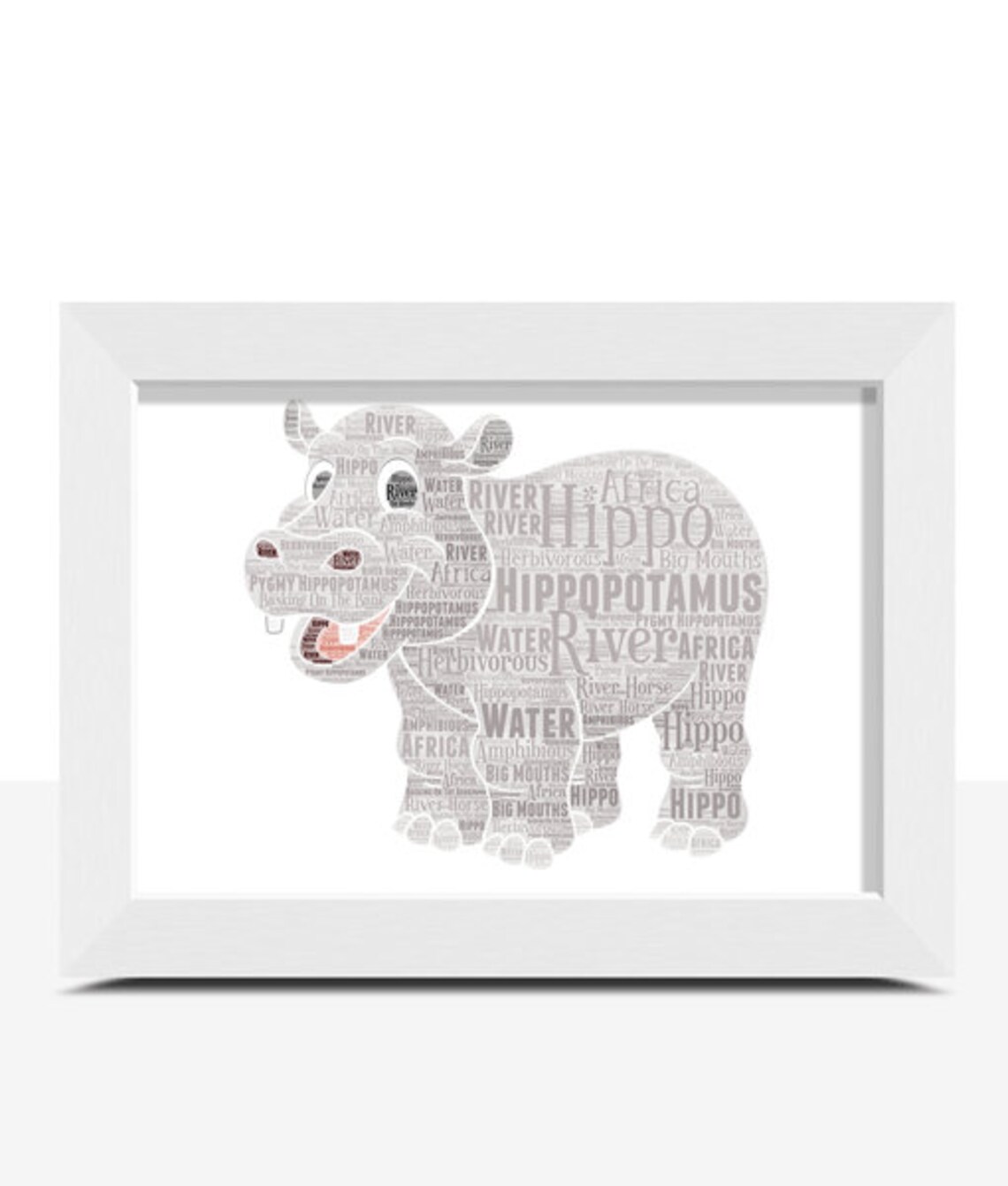 Hippo Gift Hippopotamus Word Art Hippo Print Hippopotamus | Etsy