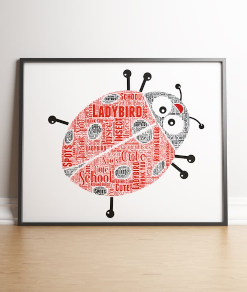 Personalised Ladybird Word Art Custom Design Gift for an - Etsy UK