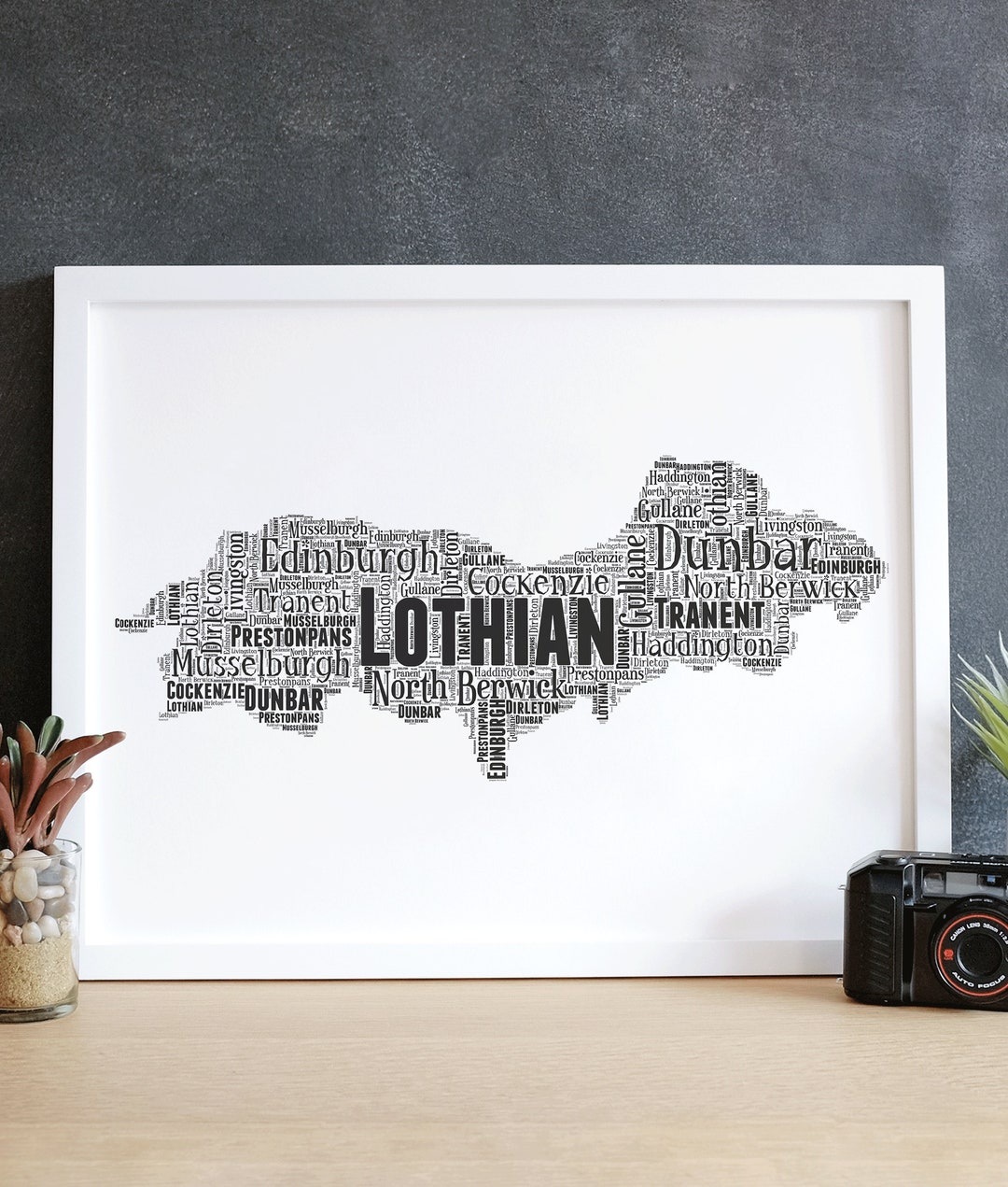 Lothian Print | Personalised Lothian Map Print | Lothian Poster ...