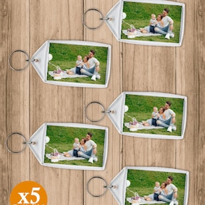 Personalised Double Sided Photo Keyrings Gift | Bulk Buy Photo Key ...