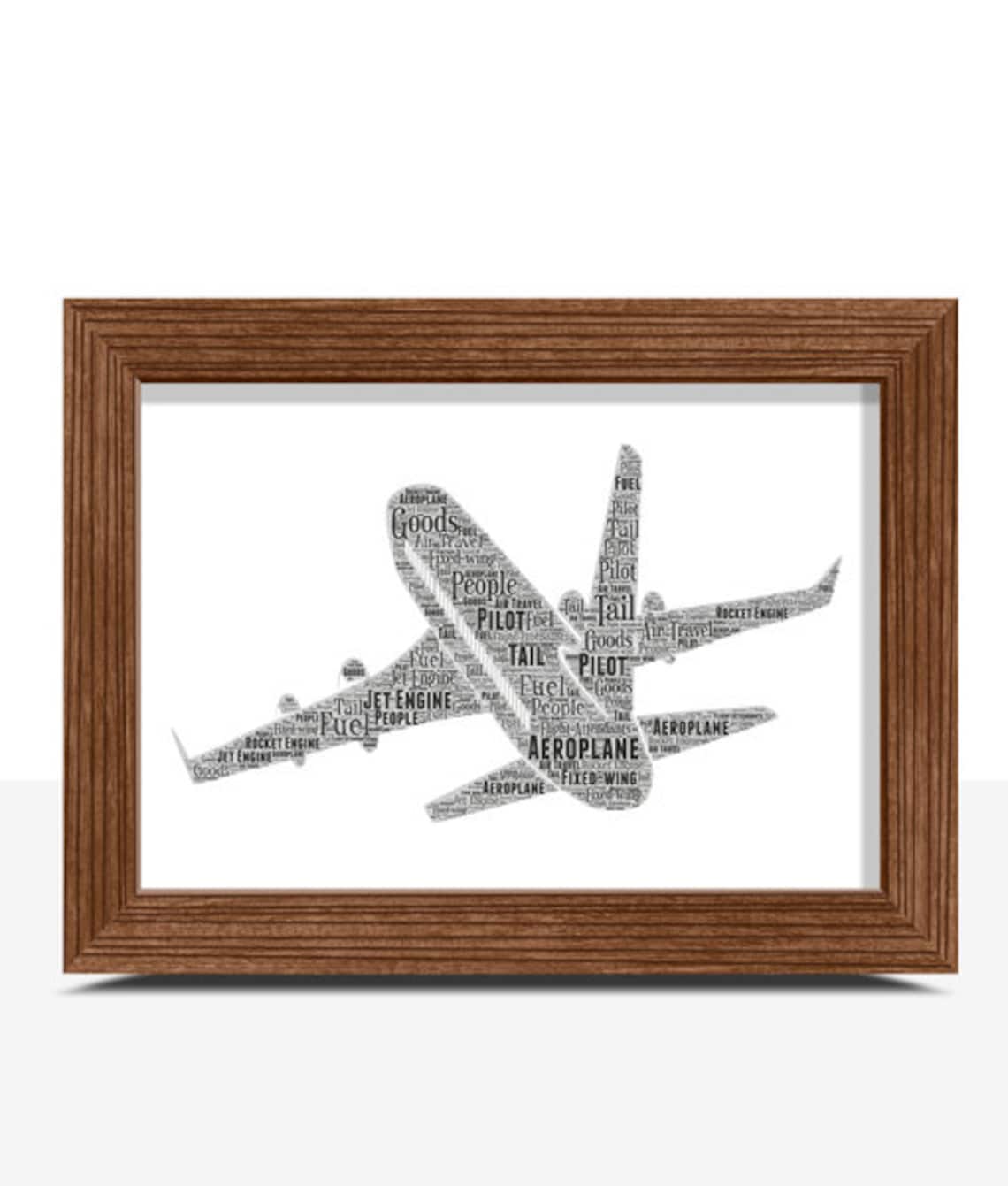 Personalised Gift Aeroplane Word Art Aeroplane Print | Etsy UK
