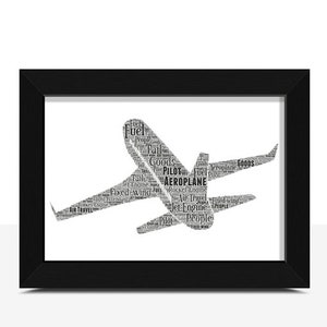 Personalised Gift Aeroplane Word Art | Aeroplane Print | Aviation Cabin ...