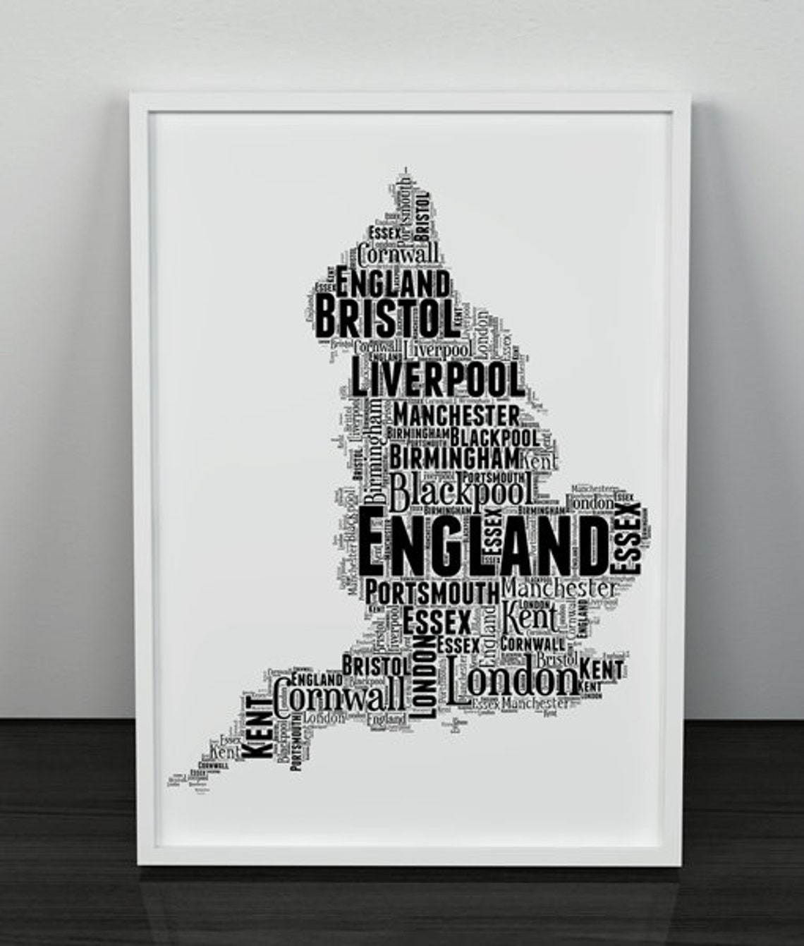 England Map Word Art Print English Gift British Gift UK - Etsy UK