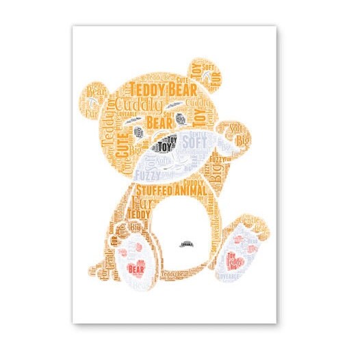 Teddy Bear Gift custom Teddy Bear Word Art Print teddy Bears - Etsy