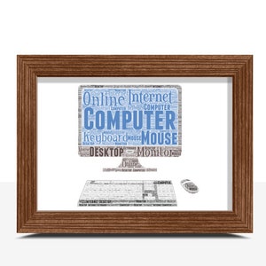 Computer Word Art Gift, Personalised Word Art Computer Gift, IT Gift ...