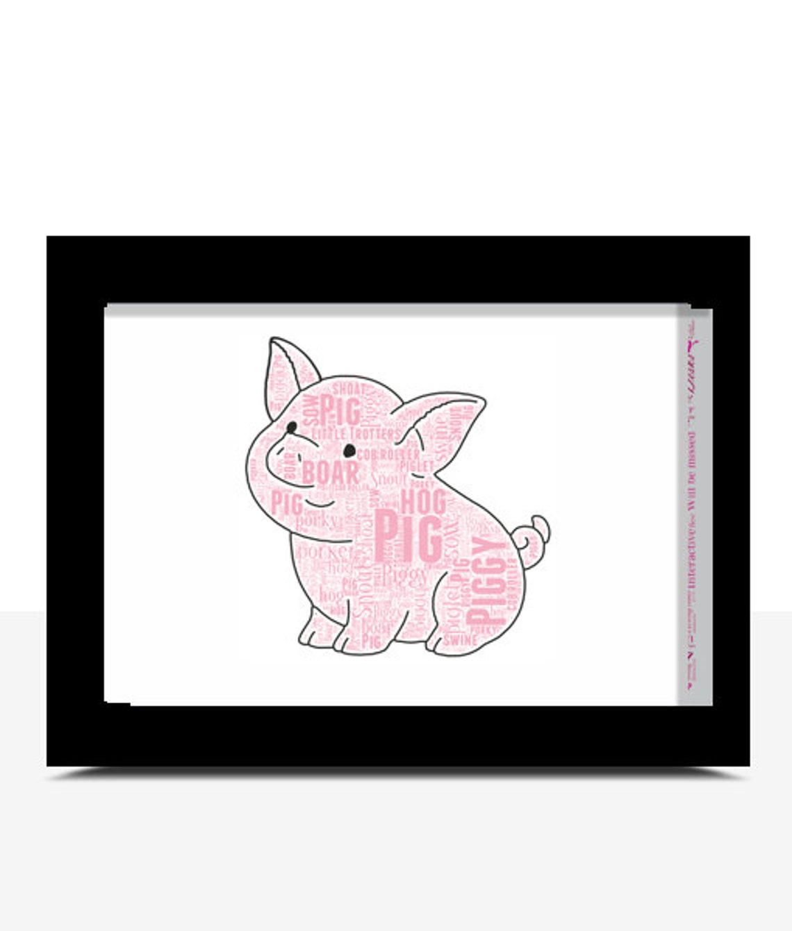 Personalised Pig Word Art Custom Gift for Nursery Baby | Etsy UK