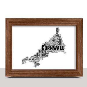 Cornwall Print | Cornwall Gift | Cornwall County | Personalised ...