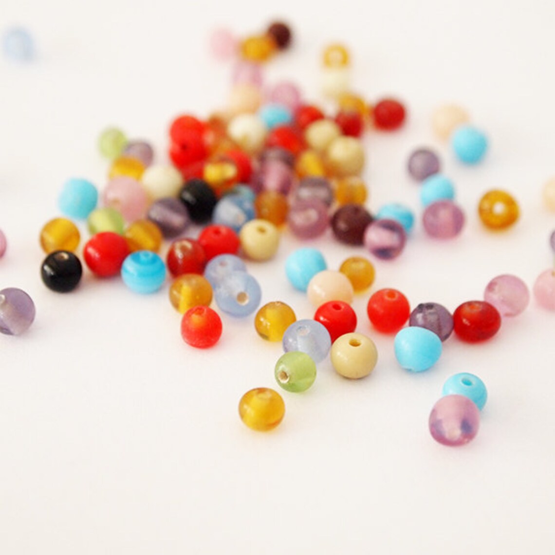 15 Gram Round Glass Bead Mix Assorted Colours Bohemian Style Etsy