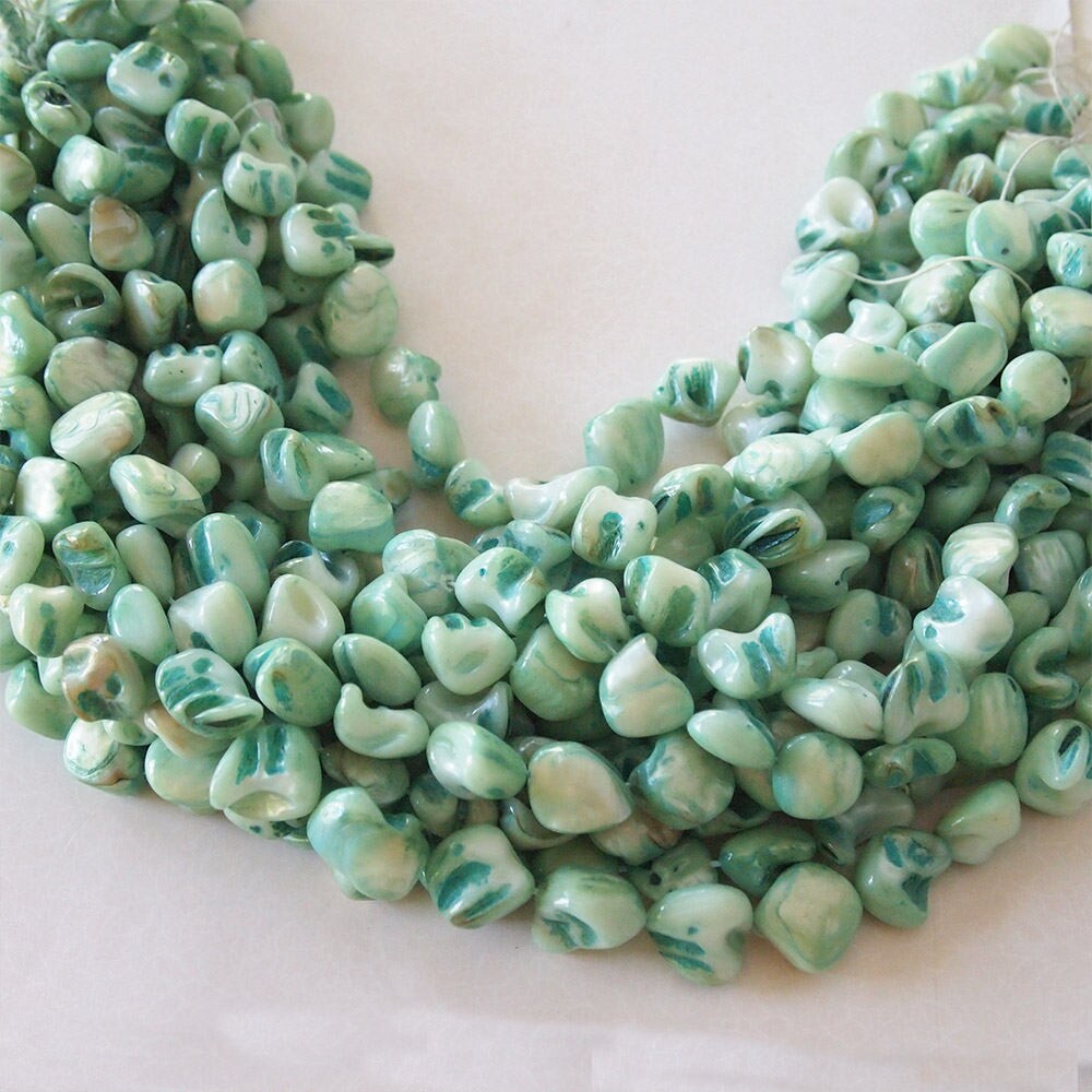 Strand Mother of Pearl Nuggets Shell Beads Light Green 15 Inch - Etsy