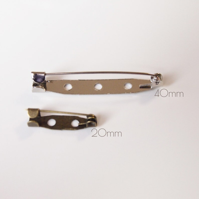 10 Brooch Pins Brooch Backs Silver Tone Three Hole DIY Brooch - Etsy