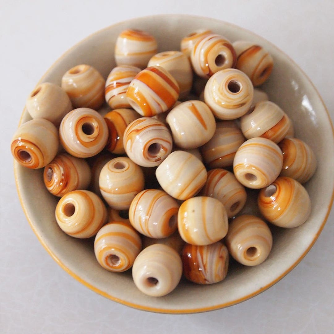 8 Ceramic Porcelain Glazed Round Beads Sandy Ochre Size 10mm - Etsy ...