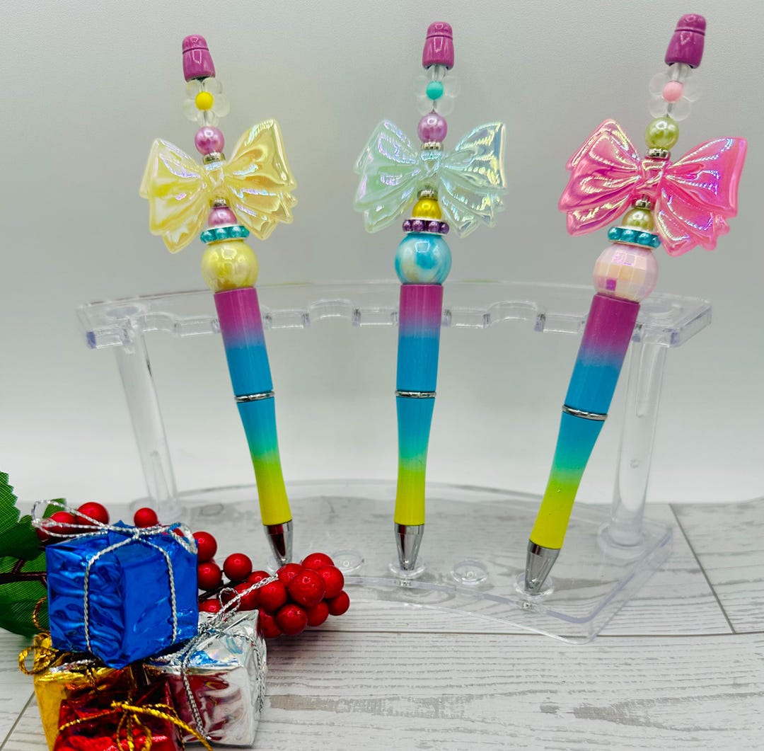 Iridescent Bow Pens and Angel Wings - Etsy