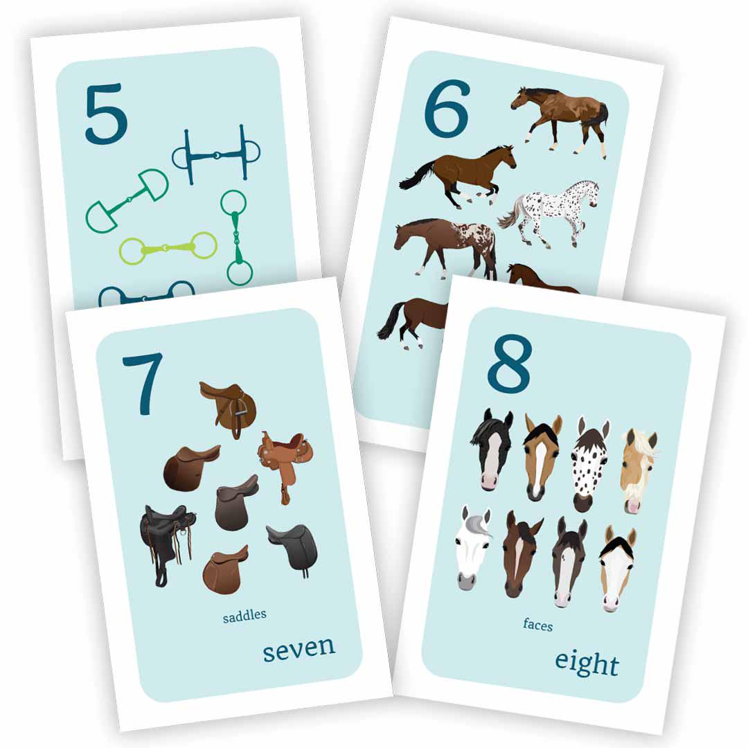 Horse Counting Flashcards: Printable Math Activity for Kids (PDF ...