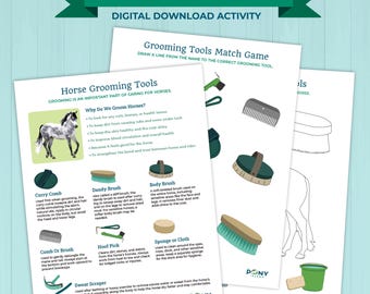 Horse Grooming Tools Activity PDF Download - Etsy