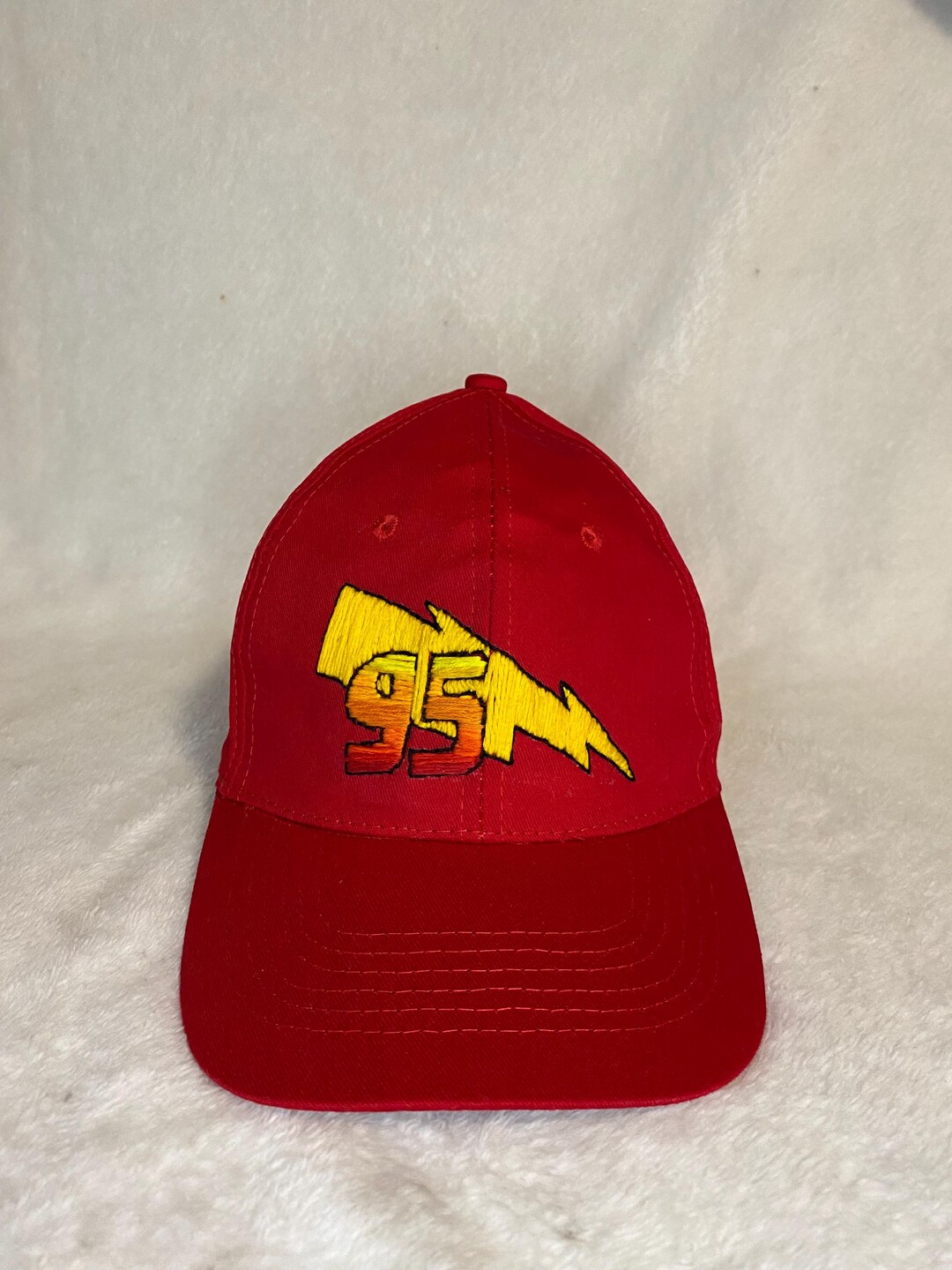 Lightning Mcqueen 95 Baseball Hat- HAND EMBROIDERED - Etsy