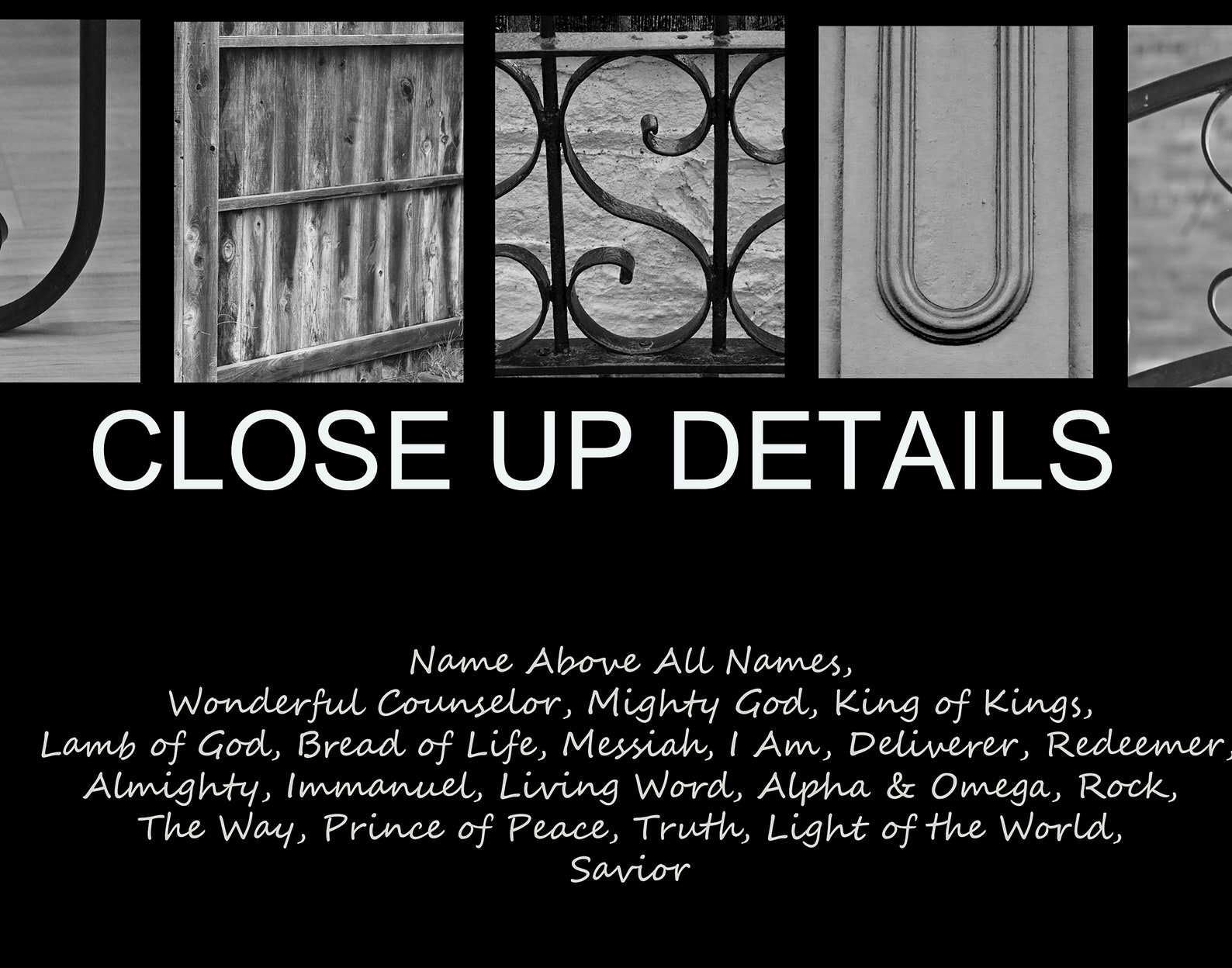 Jesus Names of Jesus Alphabet Letter Art Photography Black | Etsy