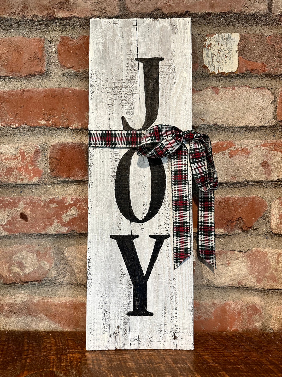 Hand Painted JOY. Simple, Rustic Holiday Decor Painted on Reclaimed ...