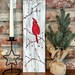 Hand Painted Red Cardinal on a Branch. Simple, Rustic Seasonal Decor ...