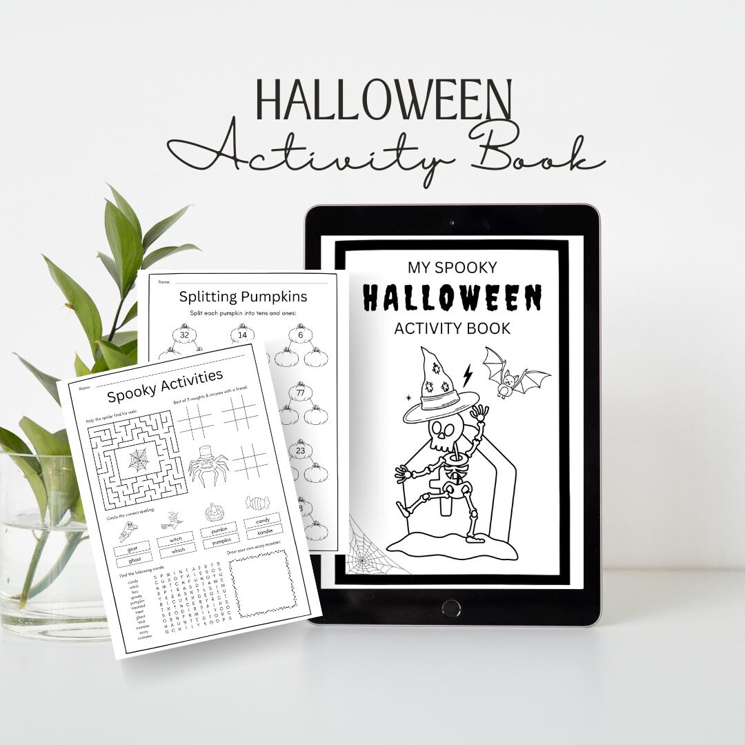 My Spooky Halloween Activity Book, Printable Halloween Activity Book ...