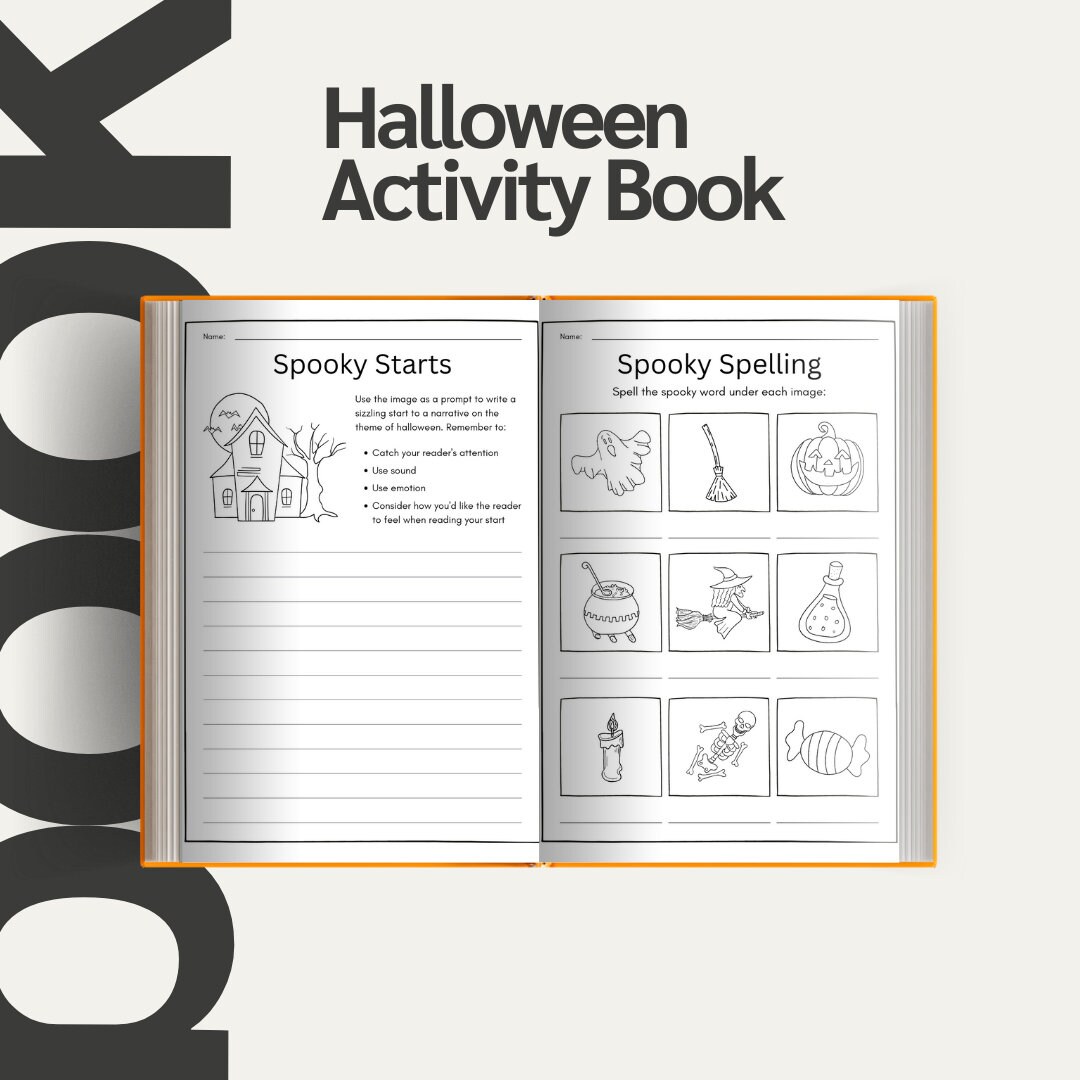 My Spooky Halloween Activity Book, Printable Halloween Activity Book ...