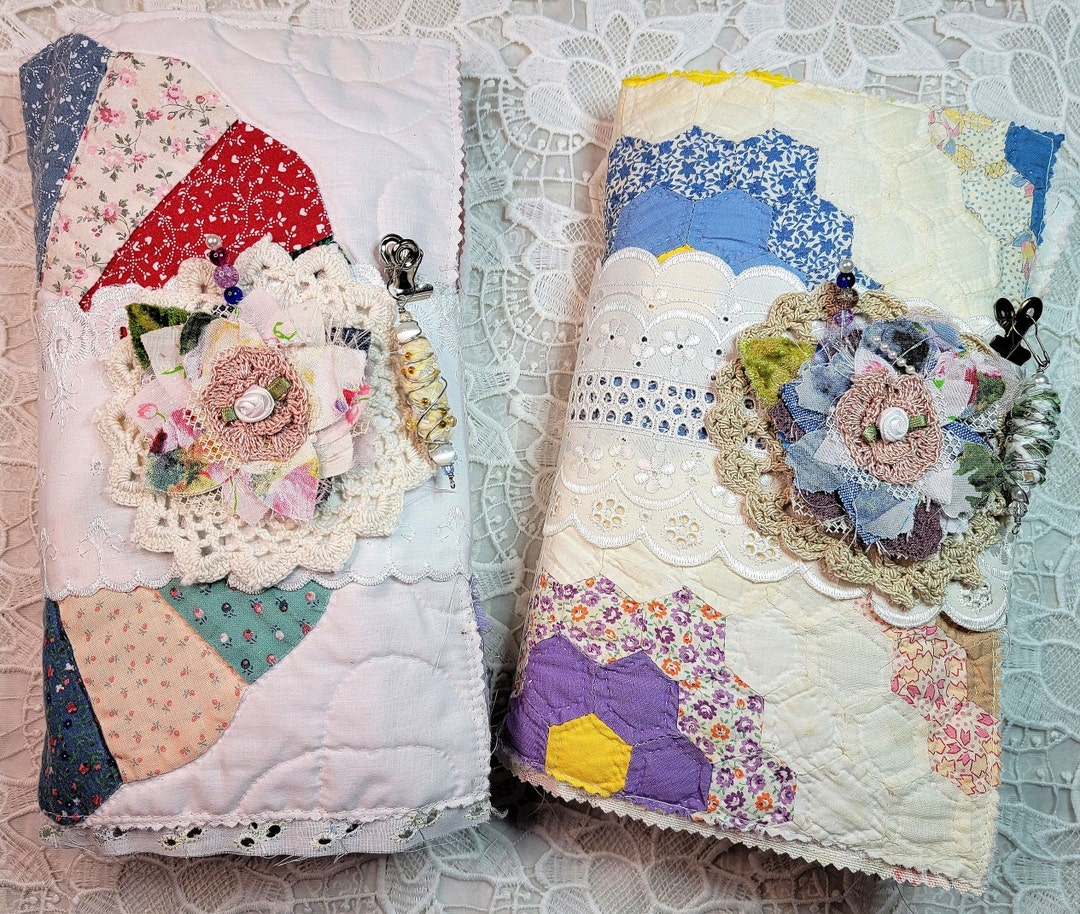Vintage Quilted Journals/cottagecore Style Journals/quilted Journals ...