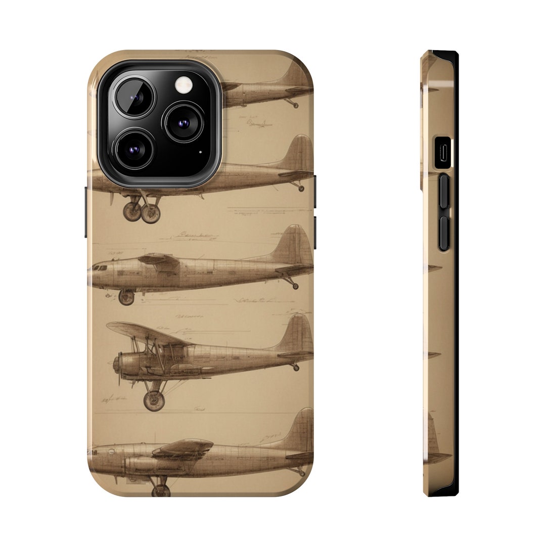 Vintage Aircraft Blueprint, Aviation Art Phone Cover iPhone Case 11,12 ...