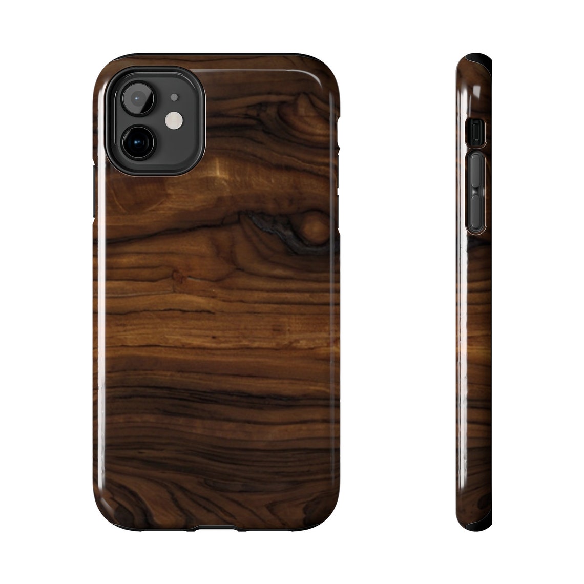 African Walnut Wood Grain Design,rustic iPhone 11,12,13,14,15 Tough ...