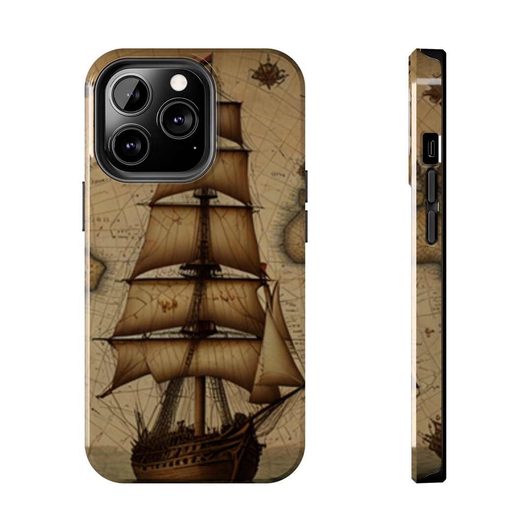 Vintage Old Sailing Ship iPhone Case 11,12,13,14,15 Tough Phone Cases ...