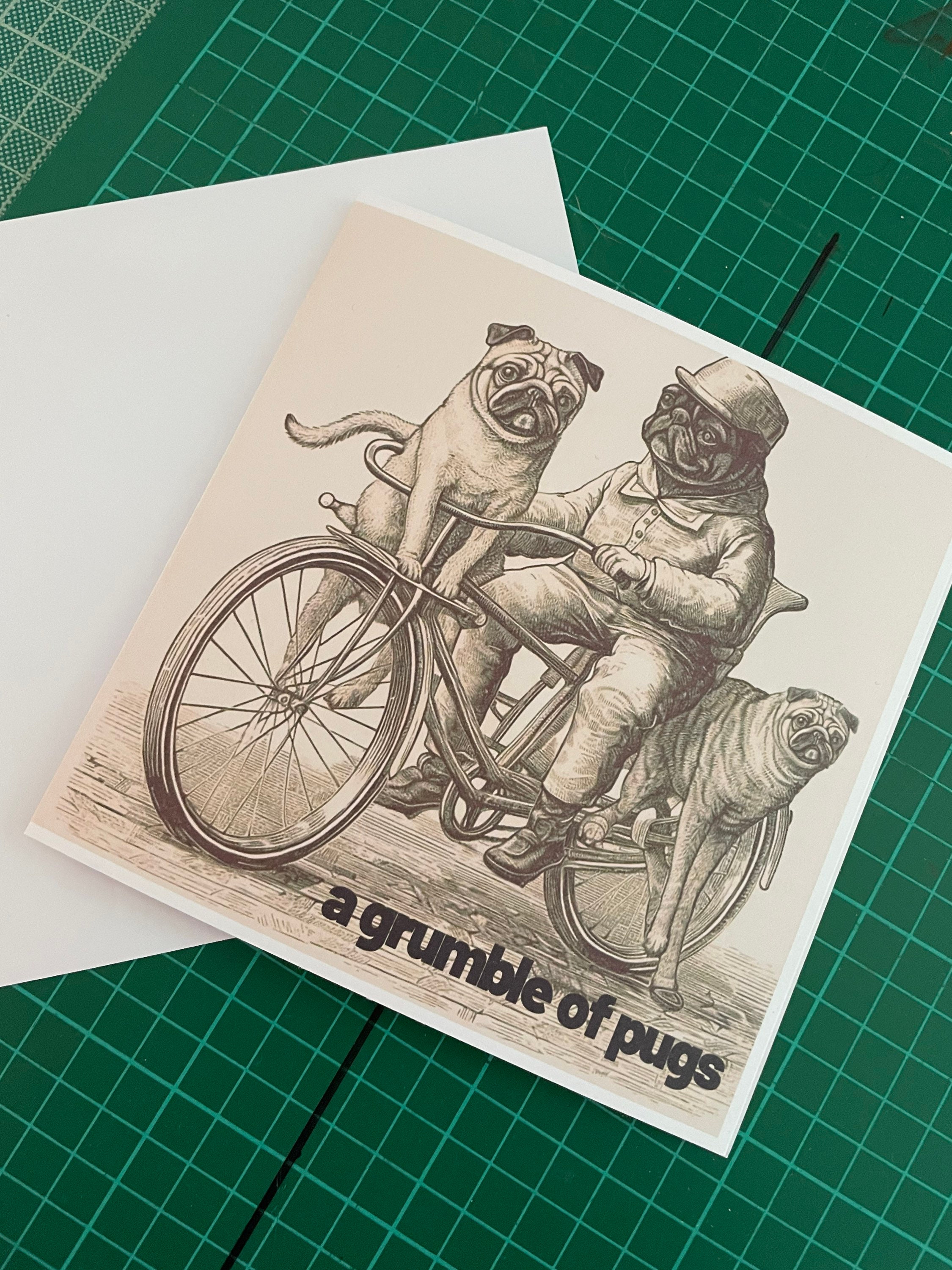 Pug Grumble Birthday Card Humour Joke Fun 150mm 180 Gsm With Envelope ...