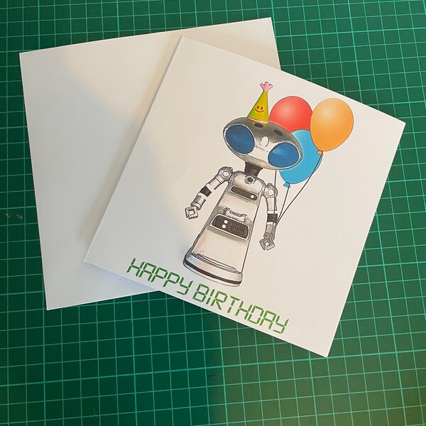 Robot Birthday Card - Etsy