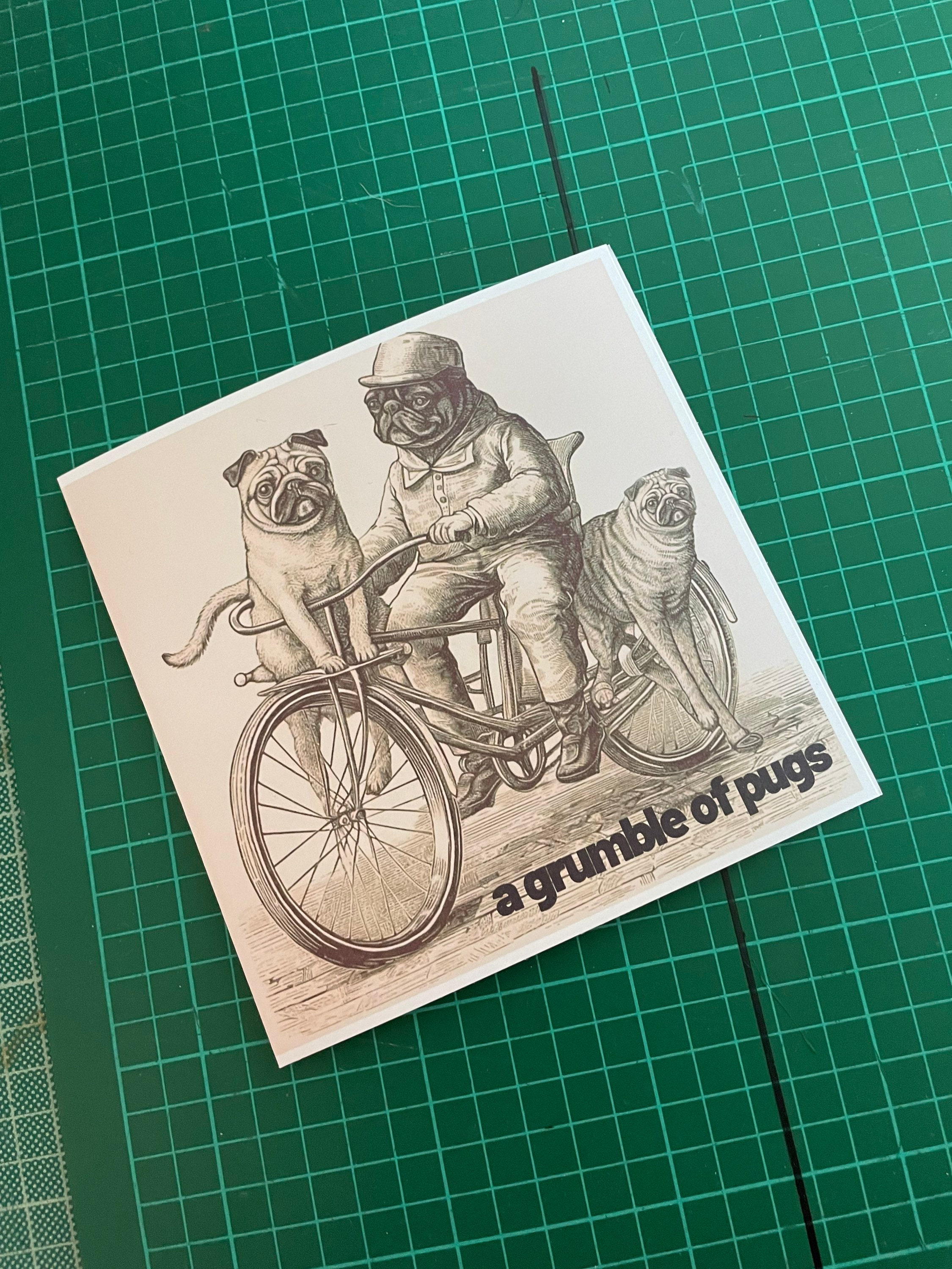 Pug Grumble Birthday Card Humour Joke Fun 150mm 180 Gsm With Envelope ...
