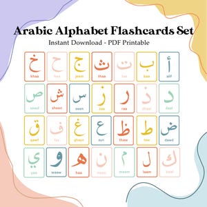 Arabic Alphabet Flashcards, Printable Arabic Letters,arabic Flashcards ...
