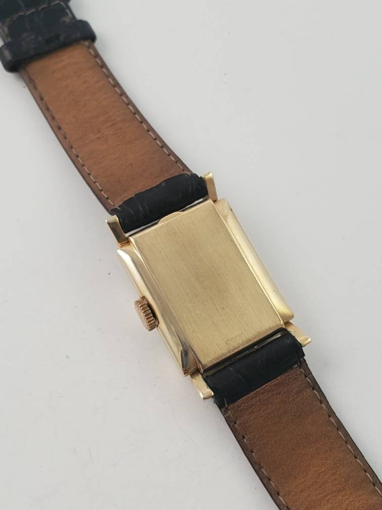 14K Gold Longines Diamond Dial Tank Watch - Etsy