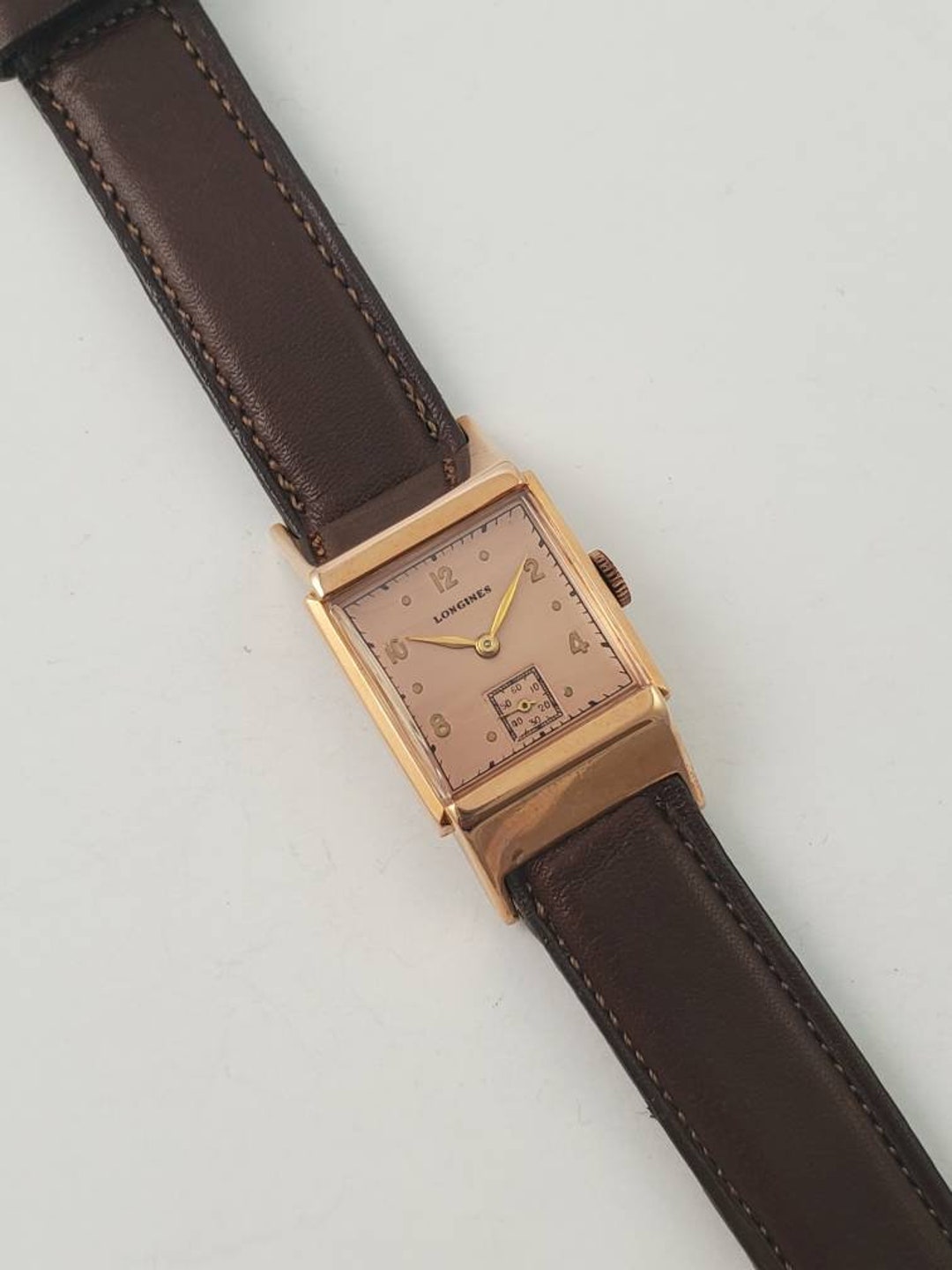 14K Pink Gold Longines Tank Watch - Etsy
