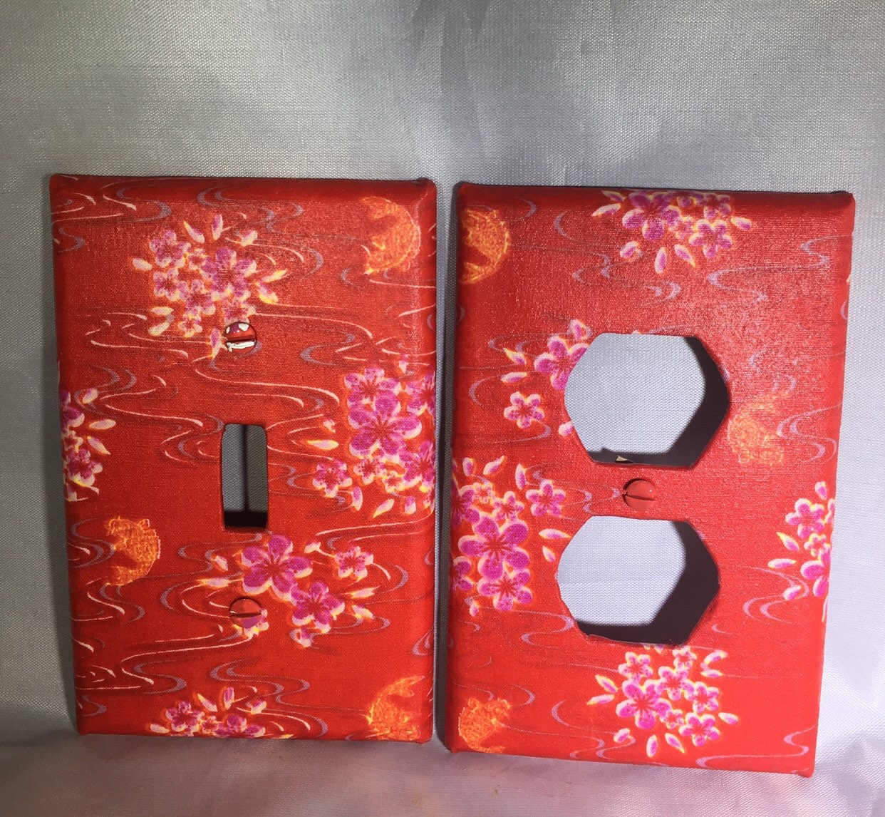 Japanese Fabric Handmade Switch Plates.. Midway Size | Etsy