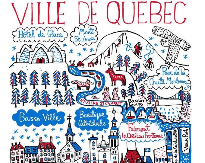 Quebec Illustrated Map - Etsy Canada